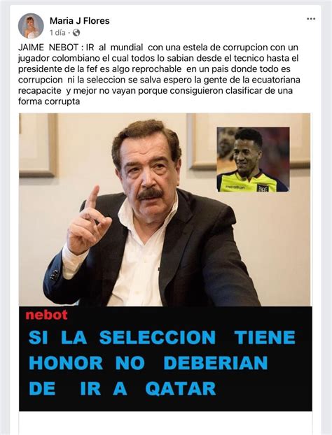 Jaime Nebot habría dicho Si la selección tiene honor no deberían de