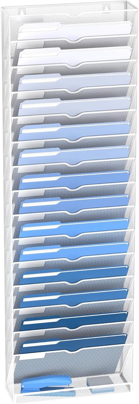 DALTACK Wall File Holder 16 Tier Hanging Wall File Organizer For