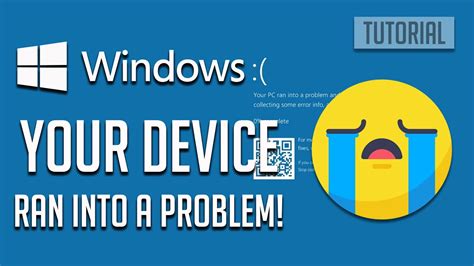 fix your device ran into a problem and needs to restart windows 10 blue screen error youtube