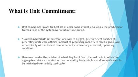 economic operation of power systems by unit commitment