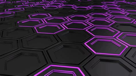 Wall Of Black Hexagons With Purple Glow HD Wallpaper Pxfuel