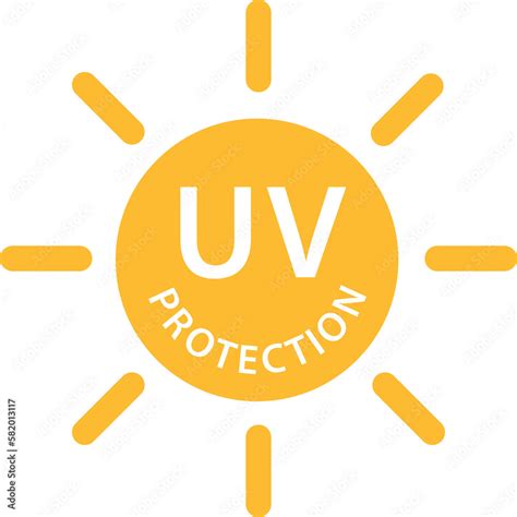 UV Radiation Protection Icon Solar Ultraviolet Light Symbol For Graphic