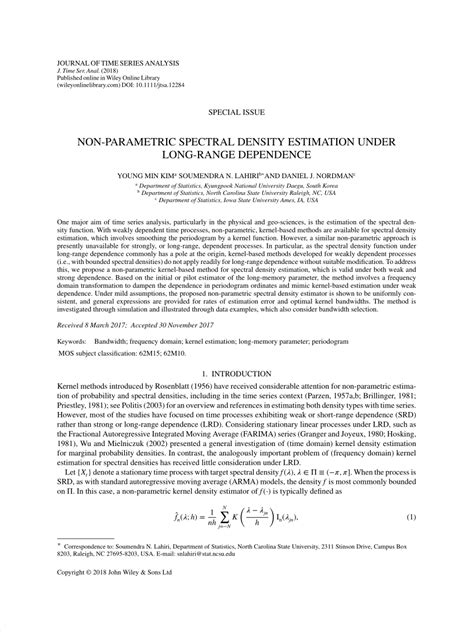pdf non‐parametric spectral density estimation under long‐range dependence