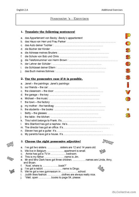 Possessive S Possessiv English Esl Worksheets Pdf Doc