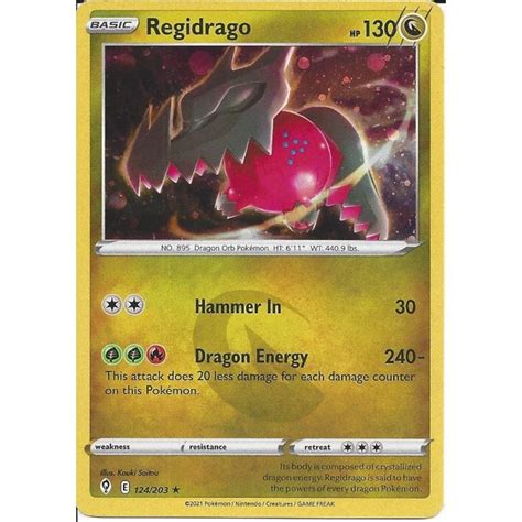 Pokemon Trading Card Game 124 203 Regidrago Alternate Holo Card