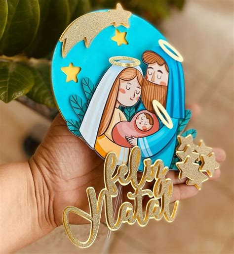 Topo de bolo Presépio Natal Studio