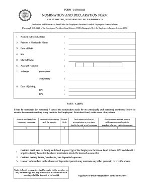 Nomination And Declaration Form Fill Online Printable Fillable