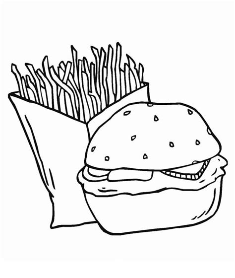55 Desenhos de Hambúrguer para Imprimir e Colorir Pintar
