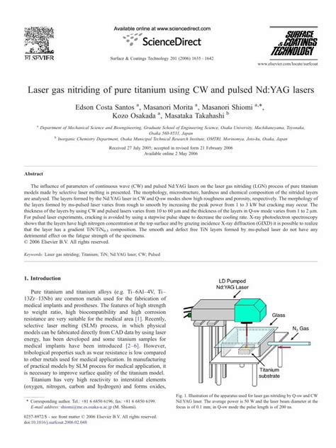 PDF Laser Gas Nitriding Of Pure Titanium Using CW And Pulsed Nd YAG