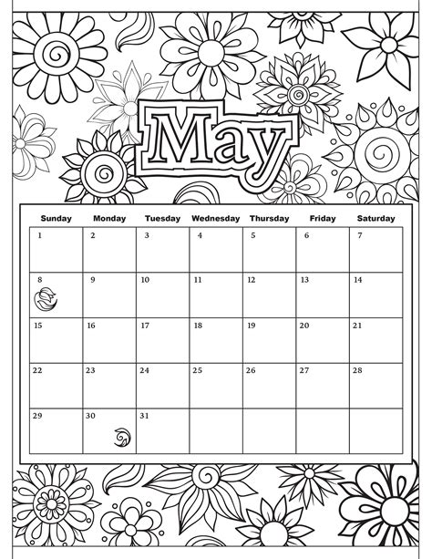 2025 May Calendar Printable Free Printable Coloring Dion Myrtie