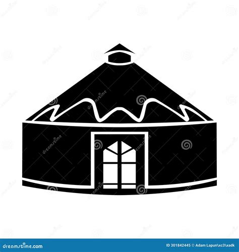 Yurt Black Vector Icon On White Background Stock Vector Illustration