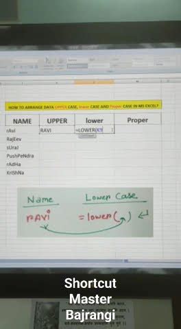 How To Arrange Upper Lower Proper Case Data In MS Excel Shorts
