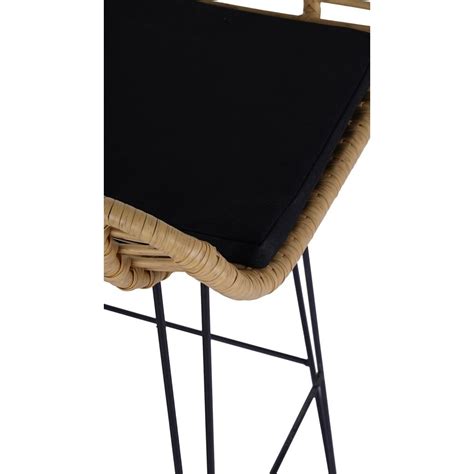 Krzesło barowe rattanowe boho H105 naturalny czarny Halmar