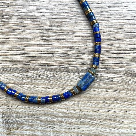 Collier jane lapis lazuli et hématites Nature Découvertes