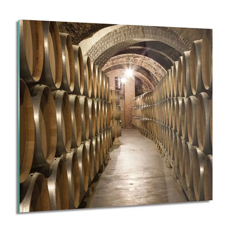 Piwnica Beczki Wino Do Kuchni Foto Szklane 60x60 Cm ArtPrintCave