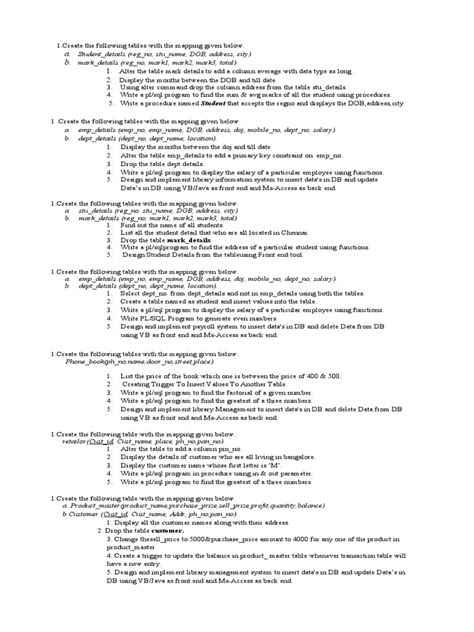 dbms lab set qp pdf relational model pl sql
