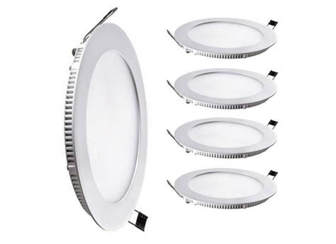 KIT 5 Plafon Led Embutir Redondo 12w Branco Frio 6000k O Melhor