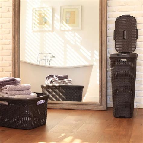 Kosz na bieliznę RATTAN STYLE 60L brązowy Curver Ihaa