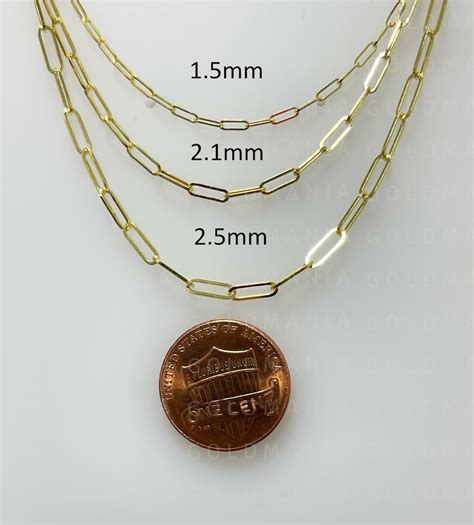 K Solid Yellow Gold Paperclip Chain Necklace Mm Mm Etsy