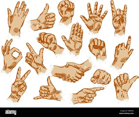 Hand Gestures Set Of Vector Symbols And Icons Stock Vector Image Art
