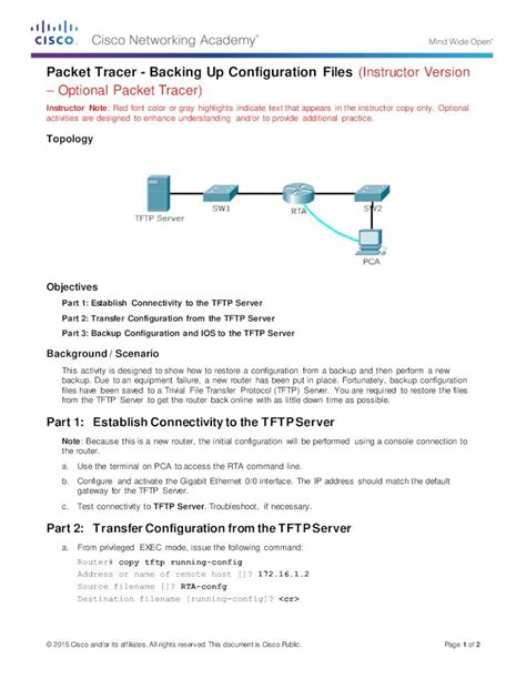 pdf packet tracer backing up configuration files … · packet tracer backing up