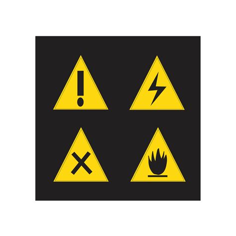 Electric Shock Danger Icon High Voltage Shock Caution Sign With