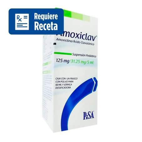 Amoxiclav 125 mg 31 25 mg 5 ml Suspensión Pediátrica Polvo para 60 ml