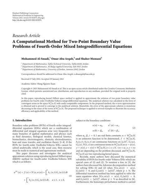 pdf a computational method for two point boundary value problems of fourth order mixed