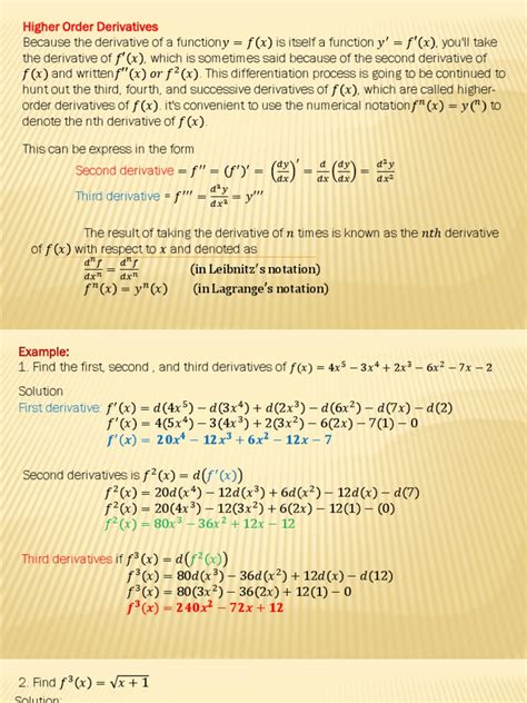 lesson 7 higher derivative and implicit pdf derivative function mathematics