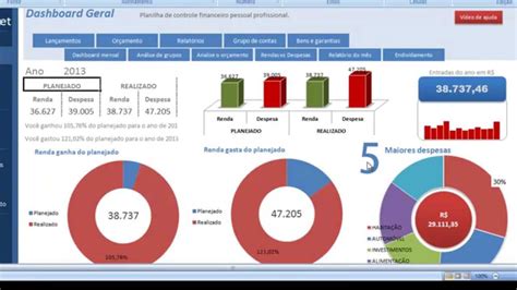 Demo Planilha De Controle Financeiro Pessoal Dashboard Design