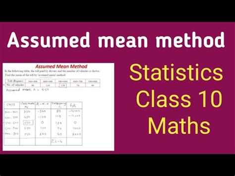 Statistics Assumed Mean Method Maharashtra State Board How To Find Mean