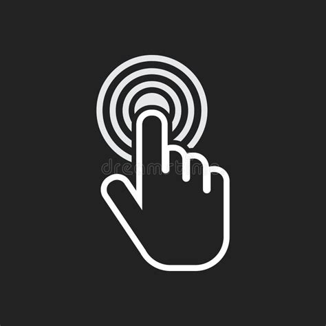 Click Hand Icon Cursor Finger Sign Flat Vector Stock Vector