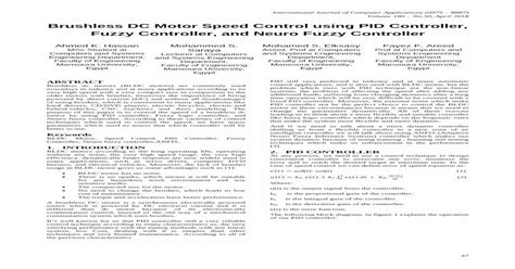 pdf brushless dc motor speed control using pid controller €¦ · purpose of this paper is to