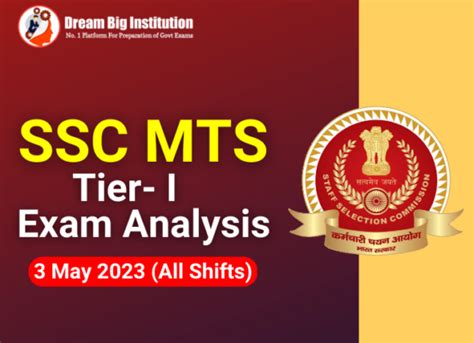 SSC MTS Exam Analysis 3 May 2023 Check All Shift Difficulty Level