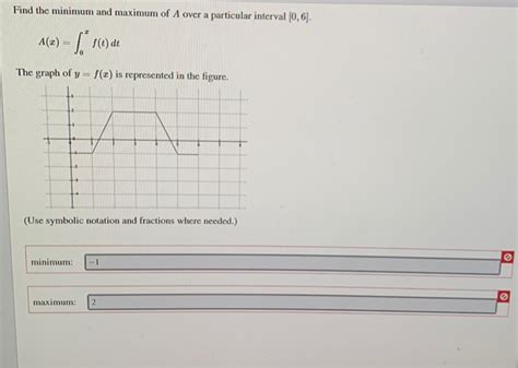 solved find the minimum and maximum of a over a particular