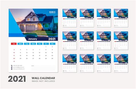 Calendario De Pared Vector Premium
