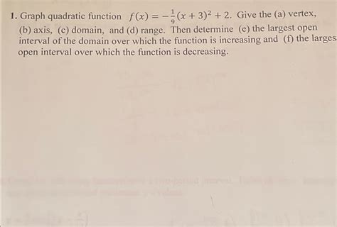 solved graph quadratic function f x 19 x 3 2 2 ﻿give the