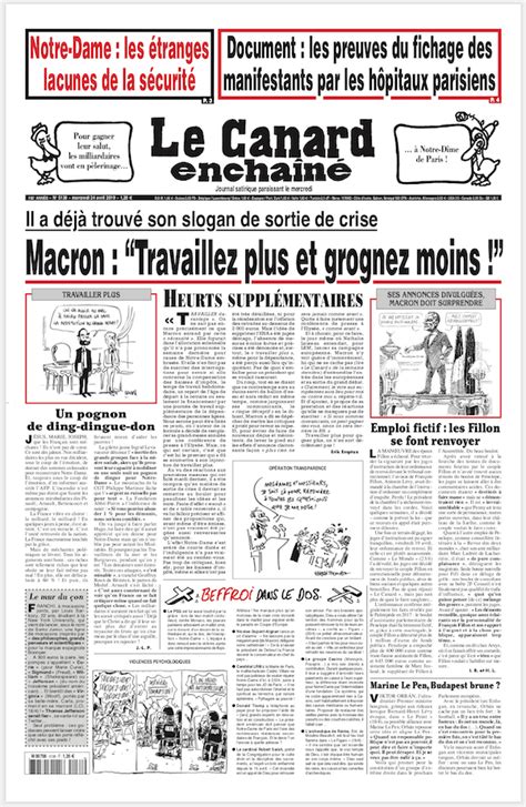 Le Canard enchaîné Journal satirique paraissant le mercredi n5138