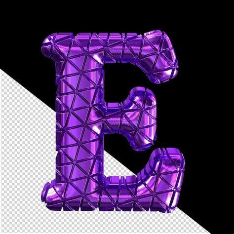 S Mbolo Roxo Escuro Entalhes Letra E Psd Premium