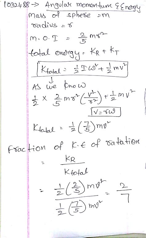 A Solid Sphere Mass M And Radius R Rolls On A Horizontal Surface