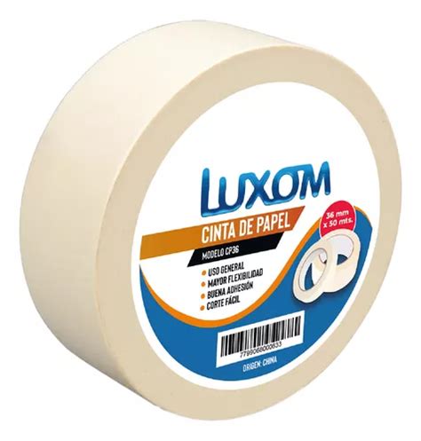 Cinta De Papel Enmascarar Pintor Mm X Mts Luxom Color Blanco Lisa
