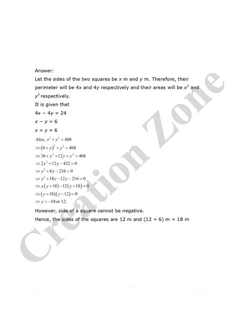 class 10 chapter 4 quadratic equations