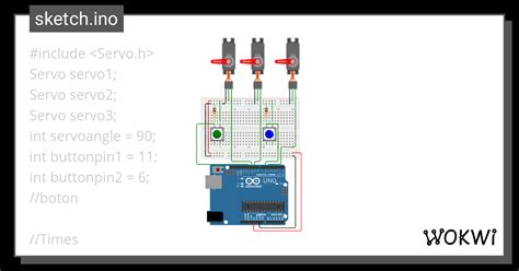 control 2 servos wokwi esp32 stm32 arduino simulator