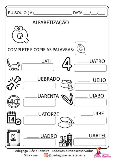 Atividade letra inicial para educação infantil Clécia Teixeira