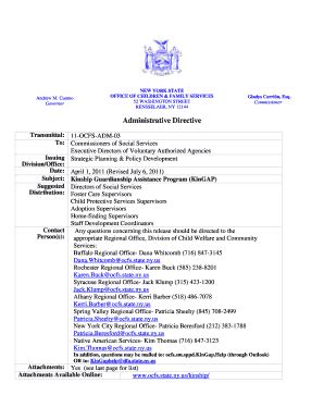 Fillable Online Ocfs State Ny Transmittal 11 OCFS ADM 03 Fax Email