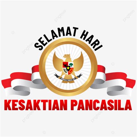 Selamat Hari Kesaktian Pancasila With Indonesian Flag And Gold Garuda