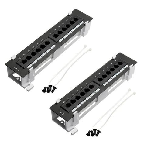 2X Jeu D Outils RéSeau 12 Ports CAT6 Panneau de Raccordement RJ45 la