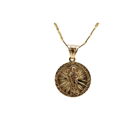 San Judas Cadena Y Medalla Dije 24k Oro Chapeado Laminado Etsy