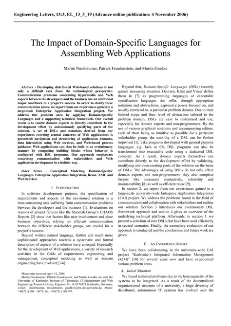 pdf the impact of domain specific languages for assembling web applications