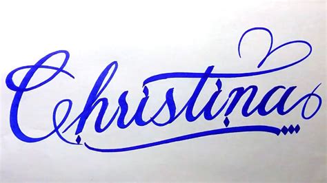 Christina Name Signature Calligraphy Status How To Cursive Write With